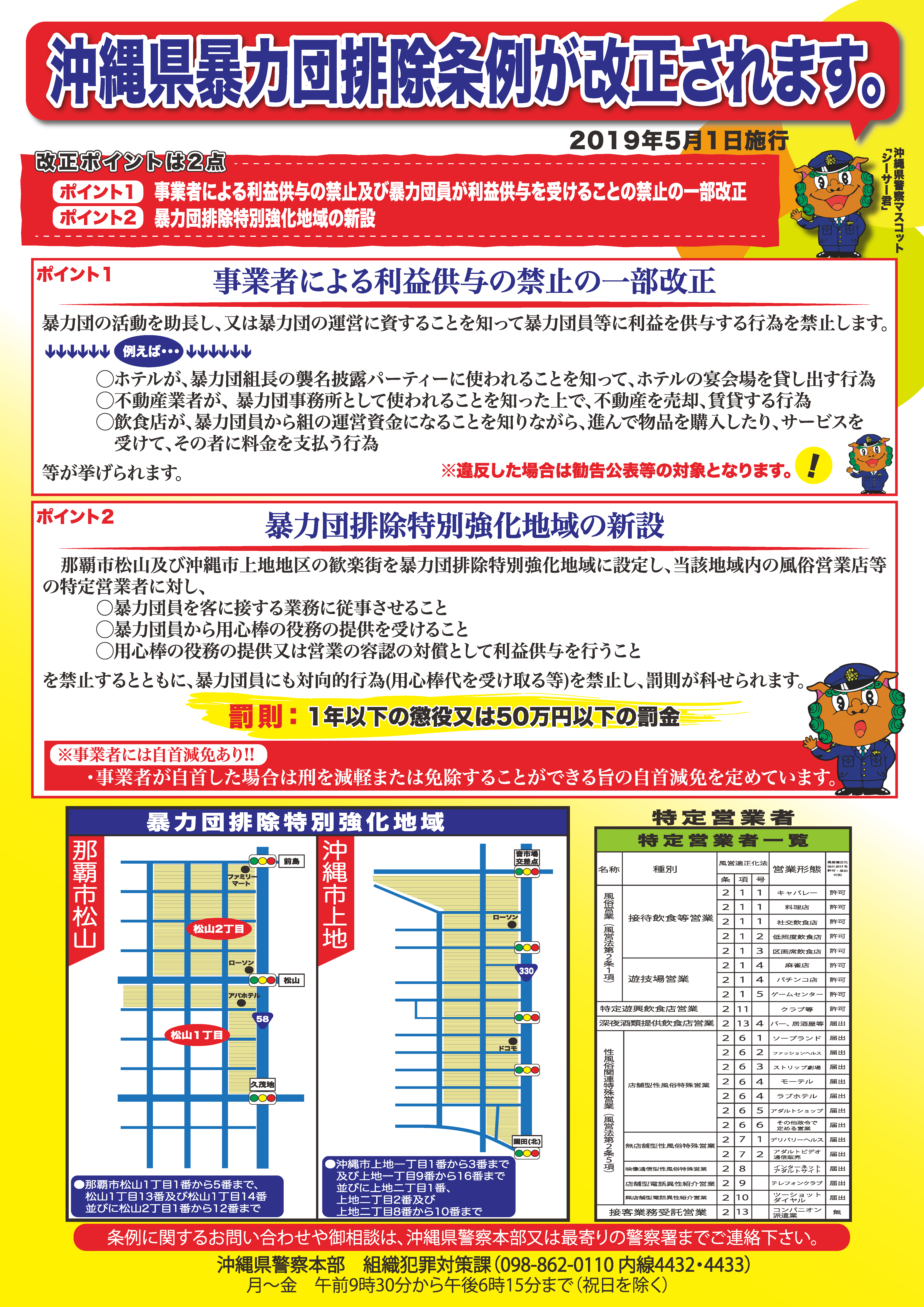 沖縄県暴力団排除条例の一部改正に伴う広報啓発ポスター 沖縄県警察